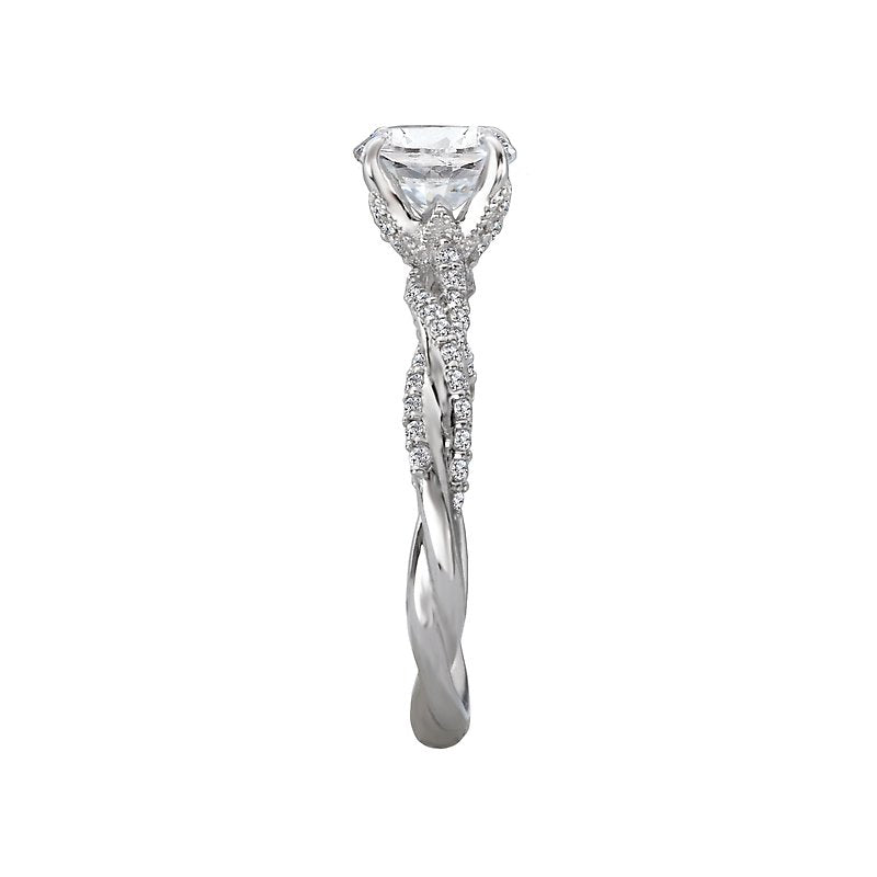 14K White Gold Round Lab Grown Diamond Twist Engagement Ring – Avant Garde