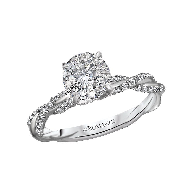 14K White Gold Round Lab Grown Diamond Twist Engagement Ring – Avant Garde