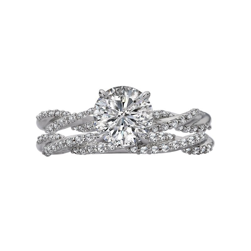 14K White Gold Round Lab Grown Diamond Twist Engagement Ring – Avant Garde